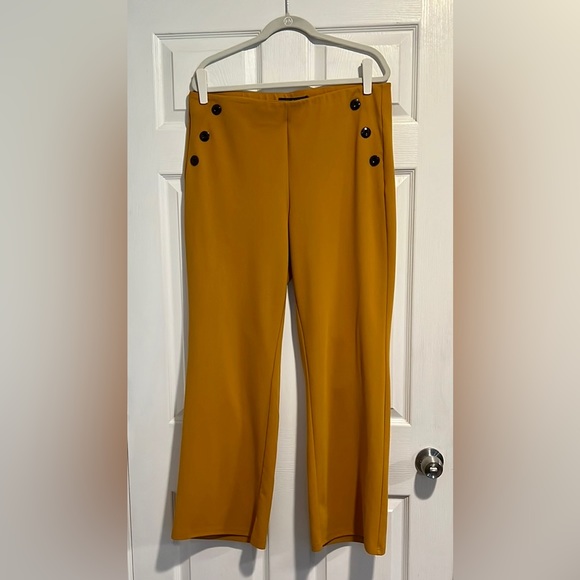 one 5 one | Pants & Jumpsuits | Yellow Pants With Black Button Details ...